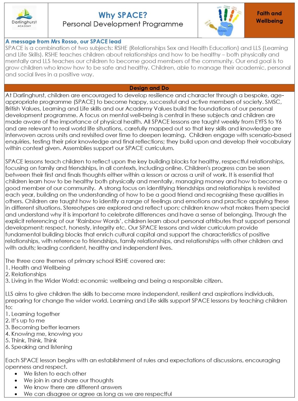 Faith & Well-being – Darlinghurst Academy